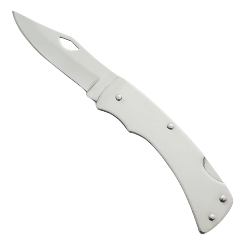 Canivete Prateado de Bolso 18,5cm Aço Inox | Forja Bruta